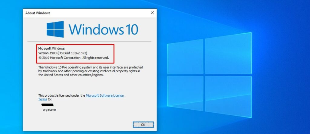 How to find/ check Windows 10 build and version number?