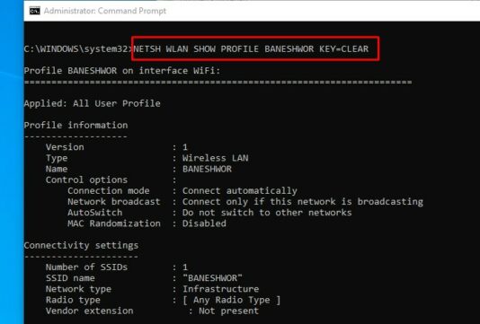 How To Find Wi Fi Password Using Cmd Of All Connected Networks On 3530
