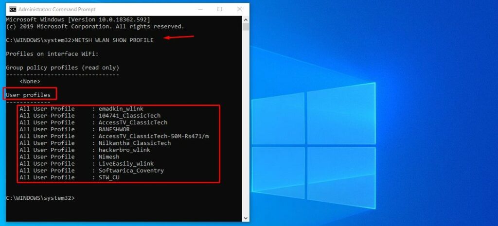 How To Find Wi Fi Password Using Cmd Of All Connected Networks On 1219