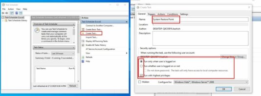 How To Create a Schedule Windows System Restore Point on Windows 10